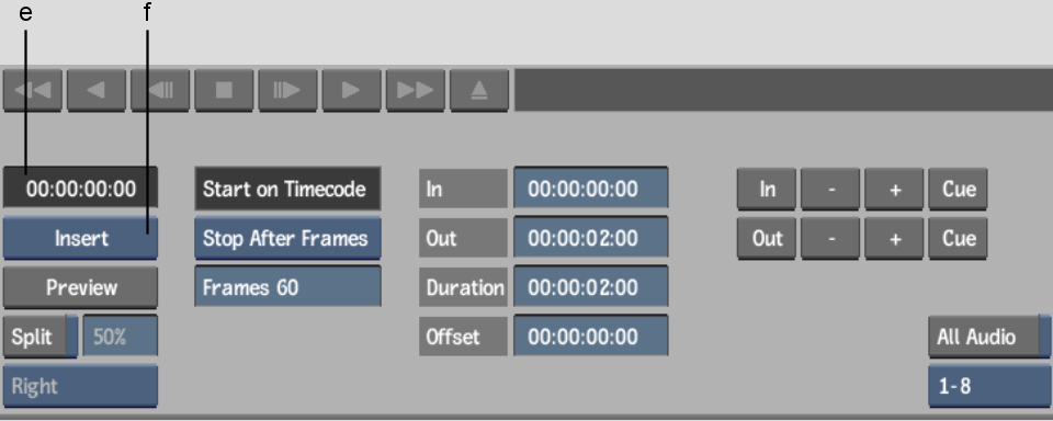 Output Clip Menu Controls