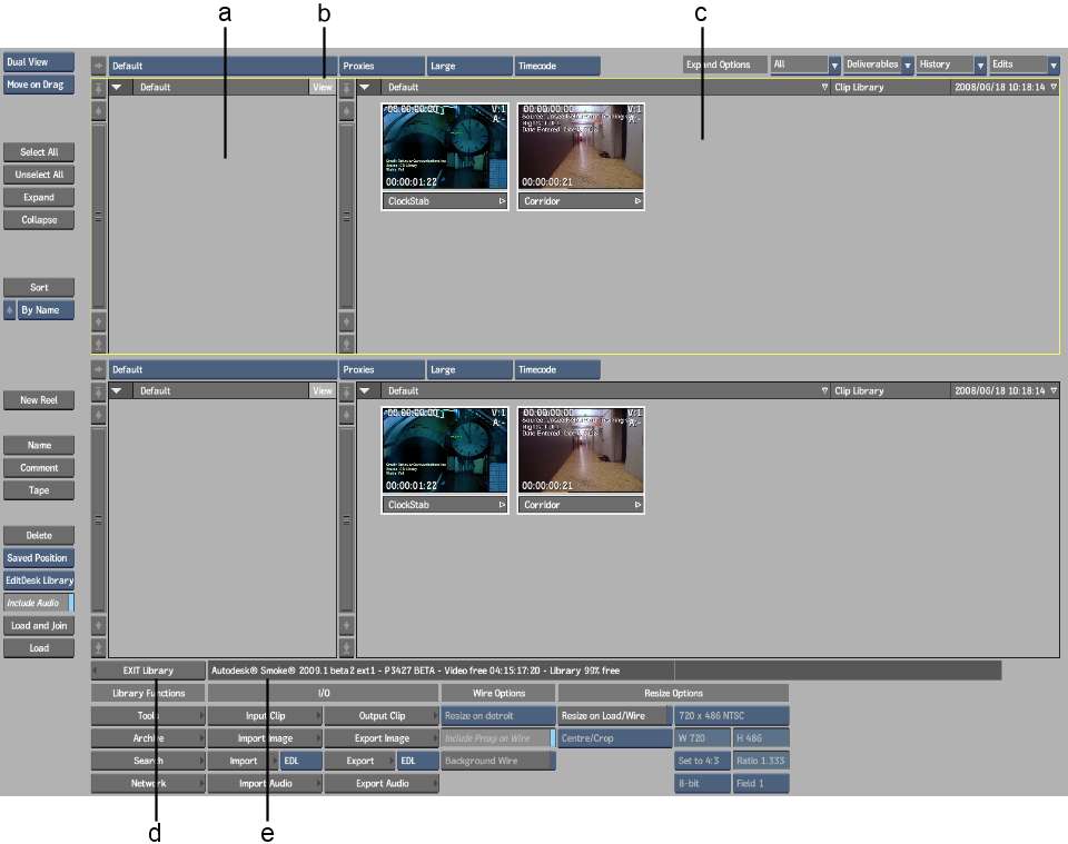 Viewing Entries in Clip Libraries